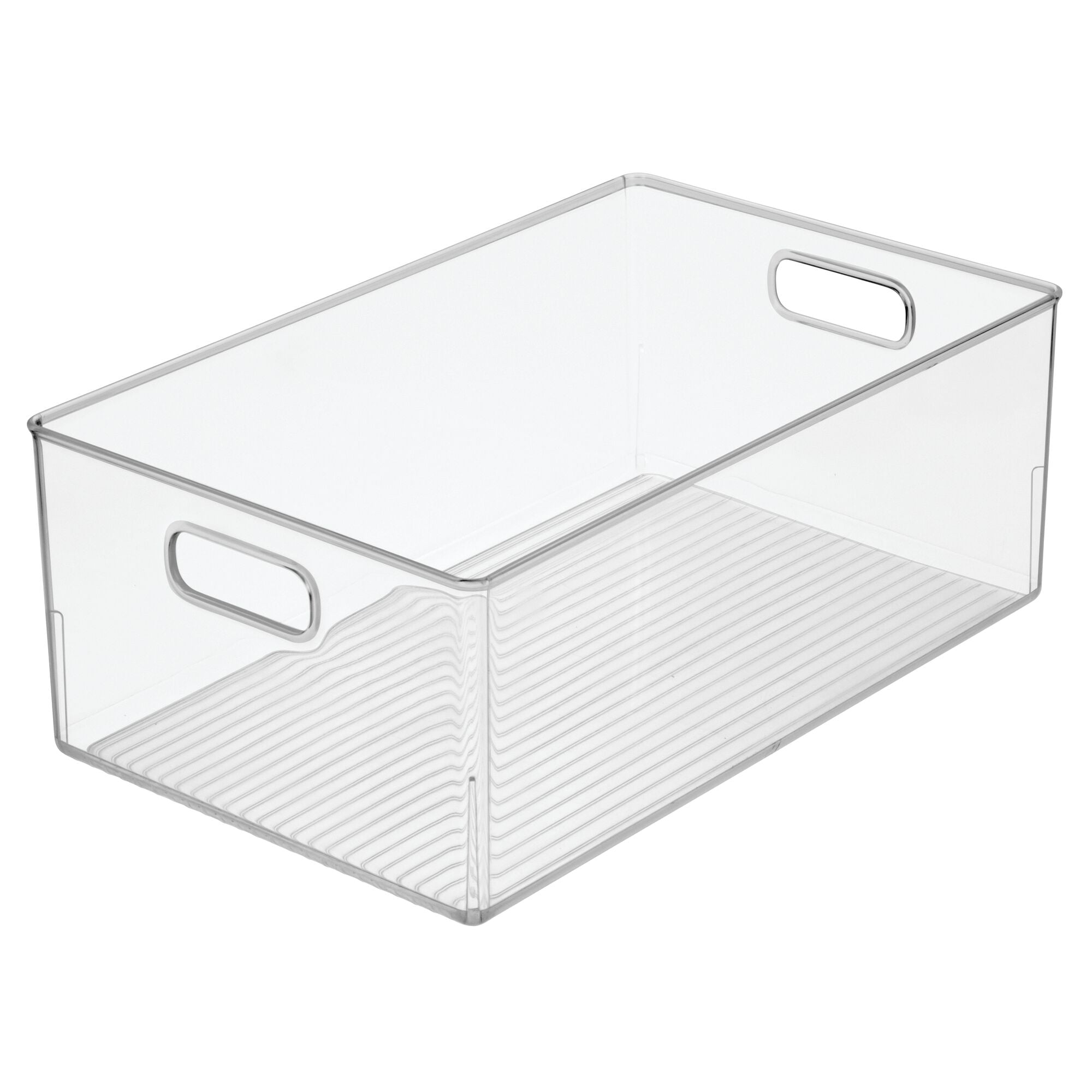 iDesign Plastic Cabinet Organizing Bin with Handles, Large, Clear ...