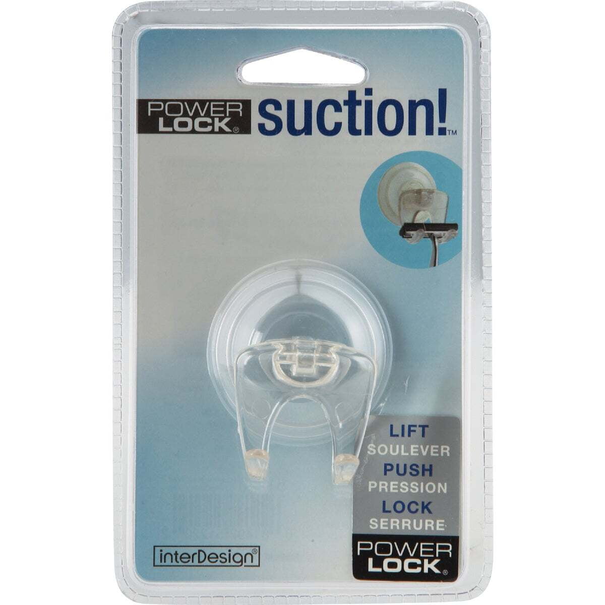 InterDesign Power Lock Suction Razor Holder for Bathroom Shower, Wall ...