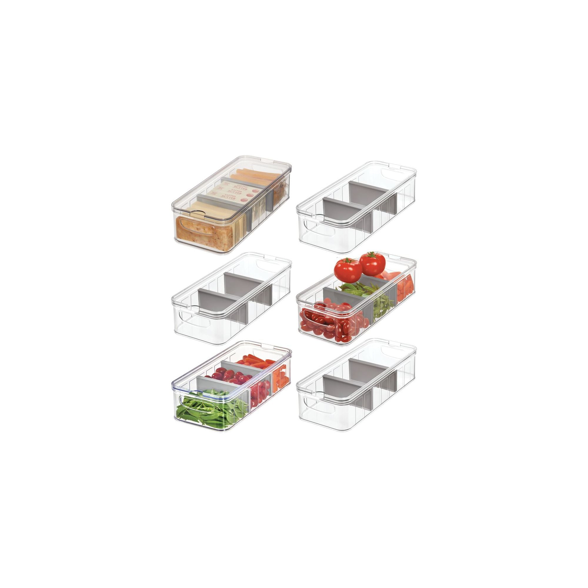 iDesign RPET Crisp Large Divided Bin, Set of 6 - Walmart.com