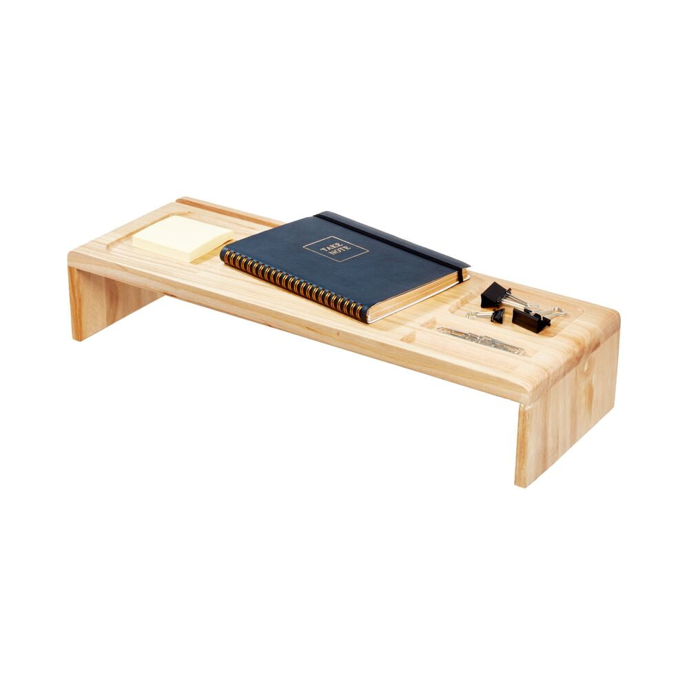 iDesign, Raised Natural Wood Multi-use Desktop Stand for Office ...