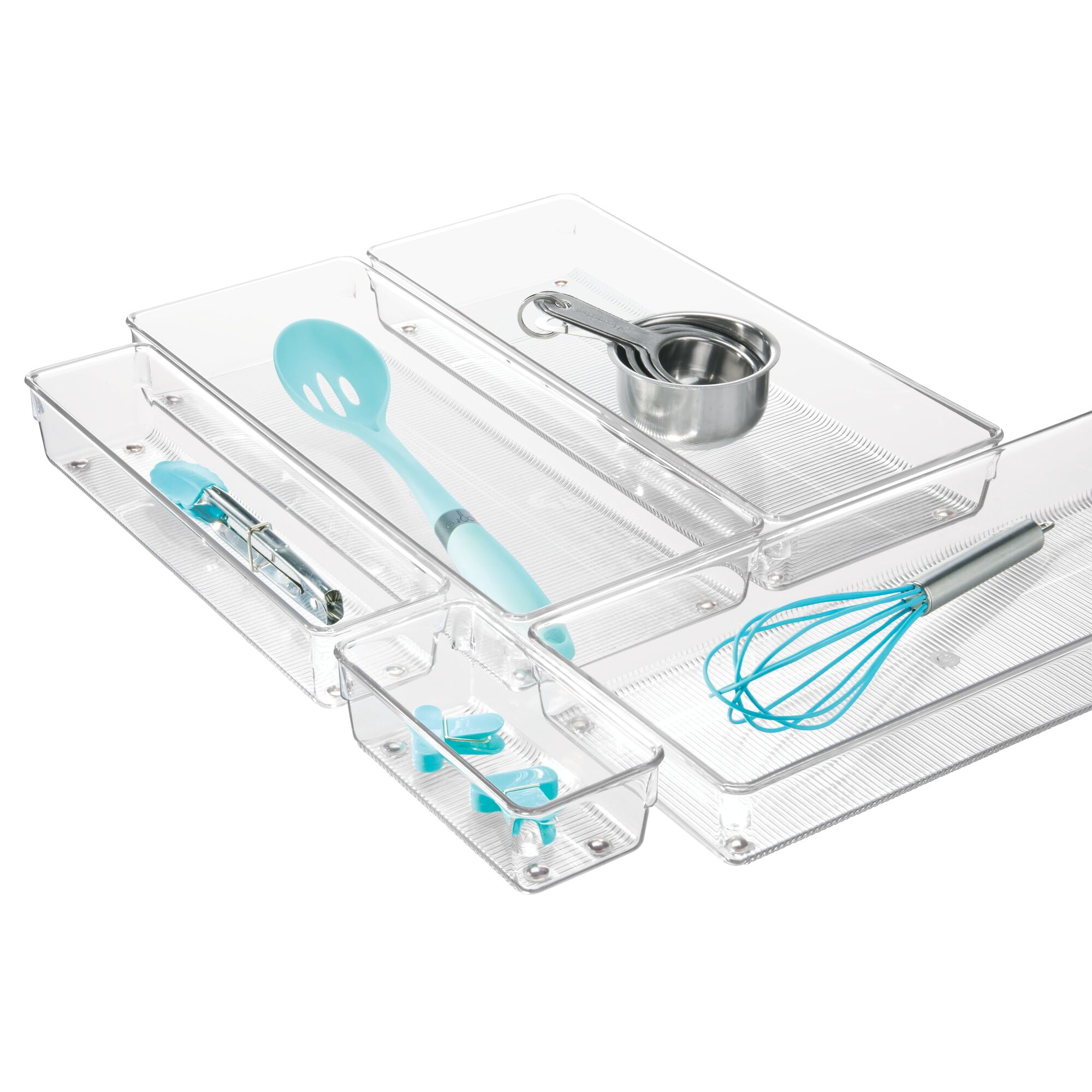 iDesign Plastic Kitchen Utensil Drawer Organizer Set - Clear - Walmart.com