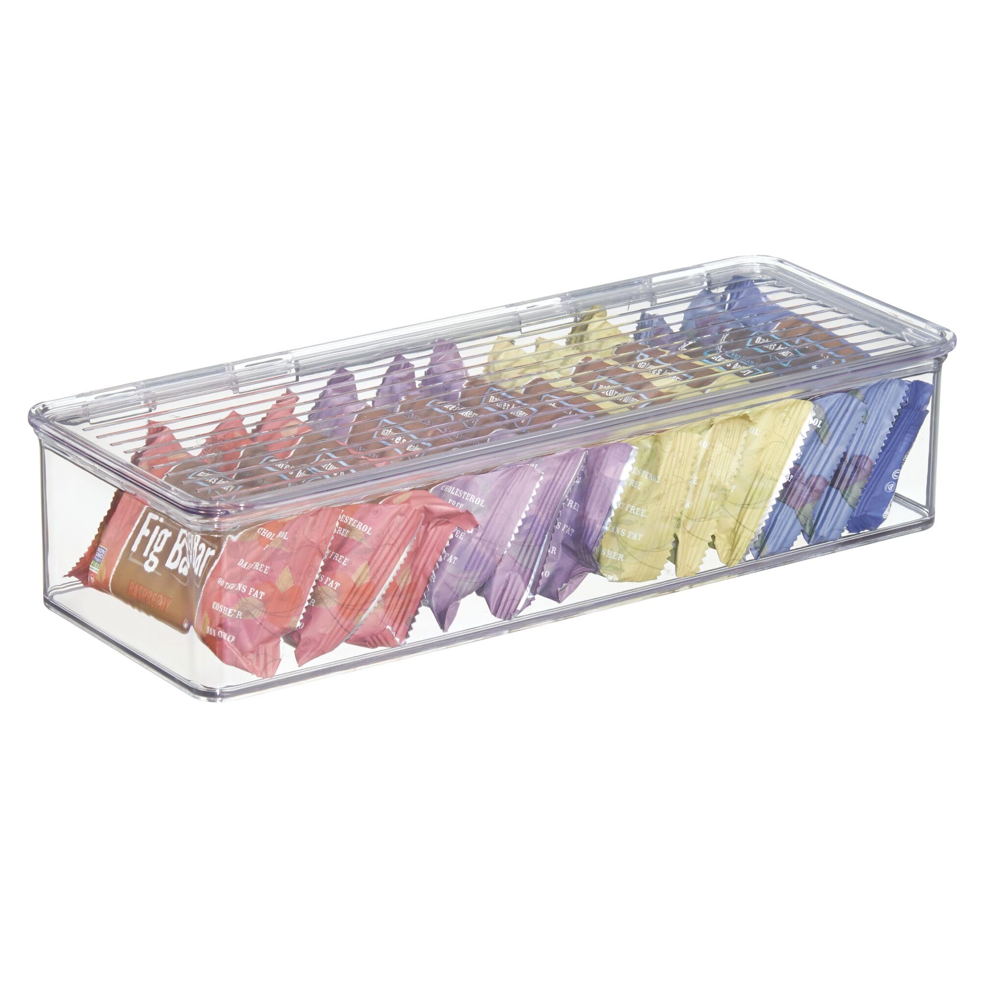 iDesign Recycled Plastic Stackable Pantry Storage Bin with Lid - Clear ...
