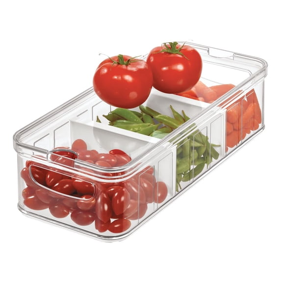 iDesign Refrigerator and Pantry Large Divided Bin with Handles, Modular ...