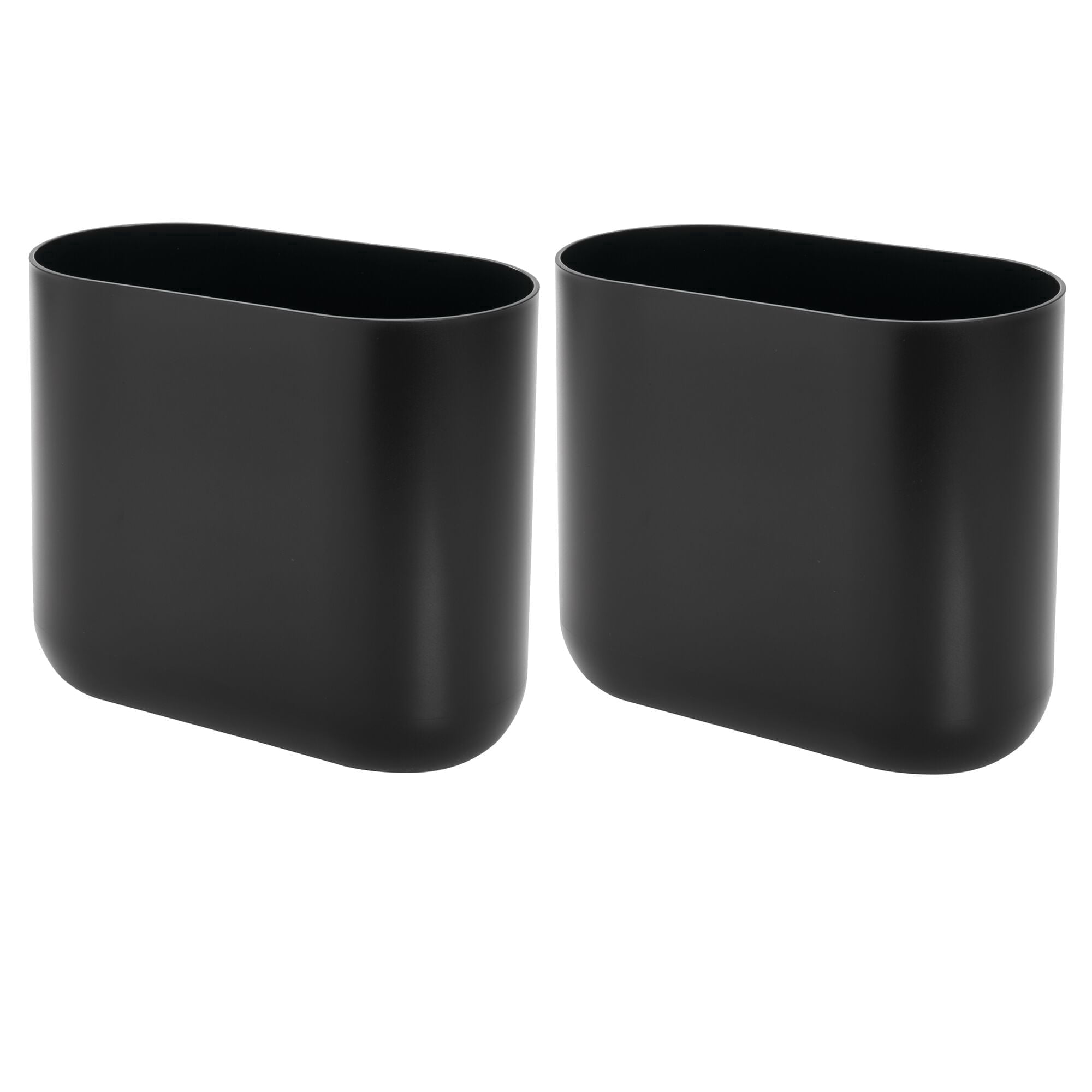 iDesign, Bathroom Trash Can, 1.9 Gallon/7L, Small Plastic Oval 2-Pack ...