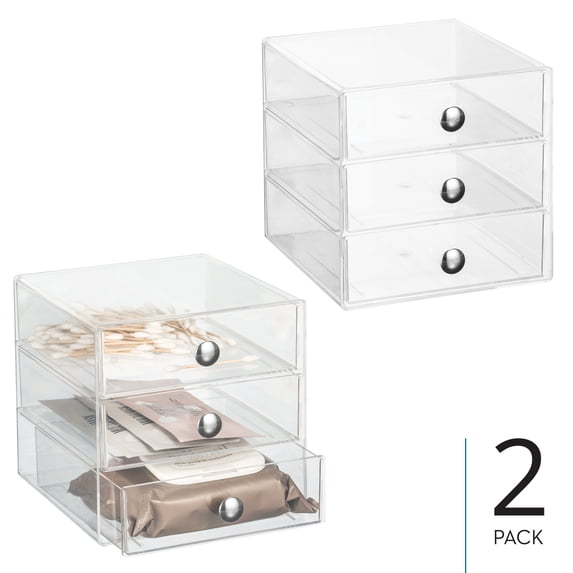iDesign Stackable 3-Drawer Makeup Organizer for Bathroom or Vanity ...