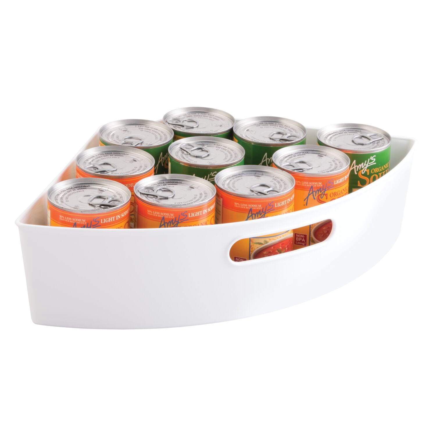 iDesign White BPA-Free Plastic 1/4 Lazy Susan Kitchen Organizer Storage ...