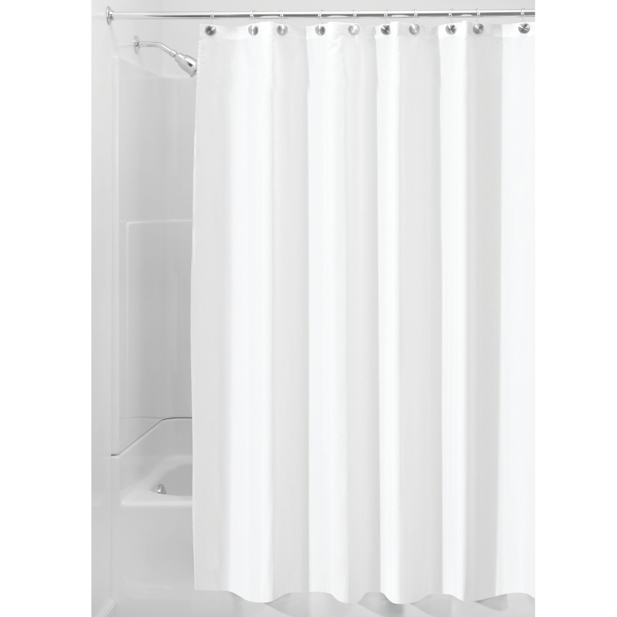 iDesign White Solid Print Polyester Shower Liner, 72" x 108" - Walmart.com