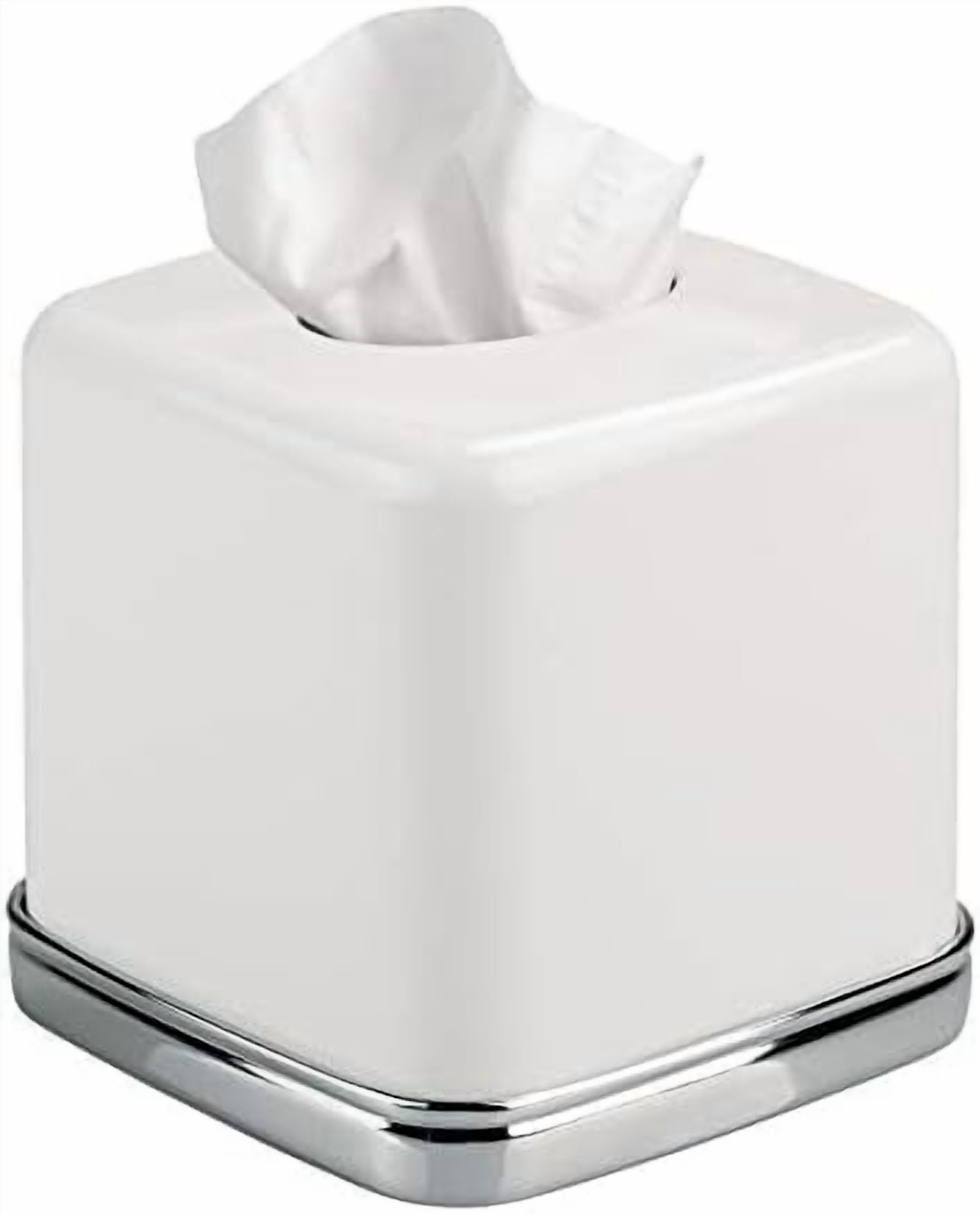 iDesign York Facial Tissue Box Cover, Vintage Holder for Bathroom ...