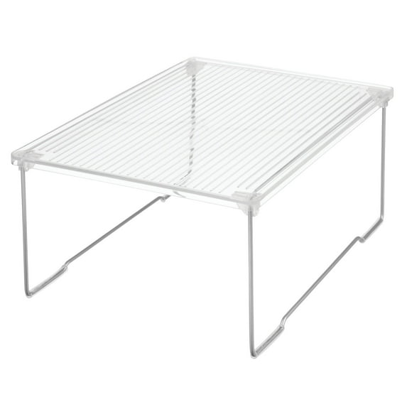 iDesignc Basic Stackable Bathroom Shelf Riser, Recycled Plastic, Clear ...