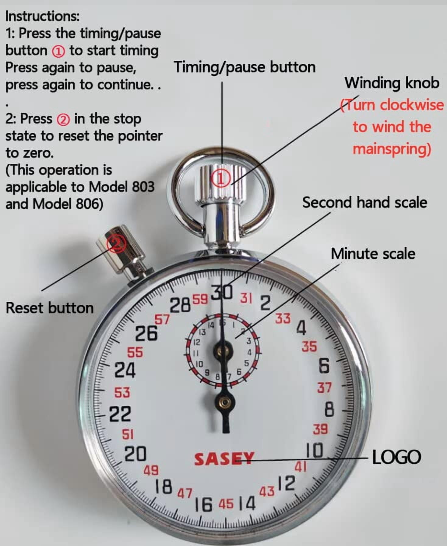 iDili Mechanical Stop Watch, Sports Chronograph Running Timer Handheld ...