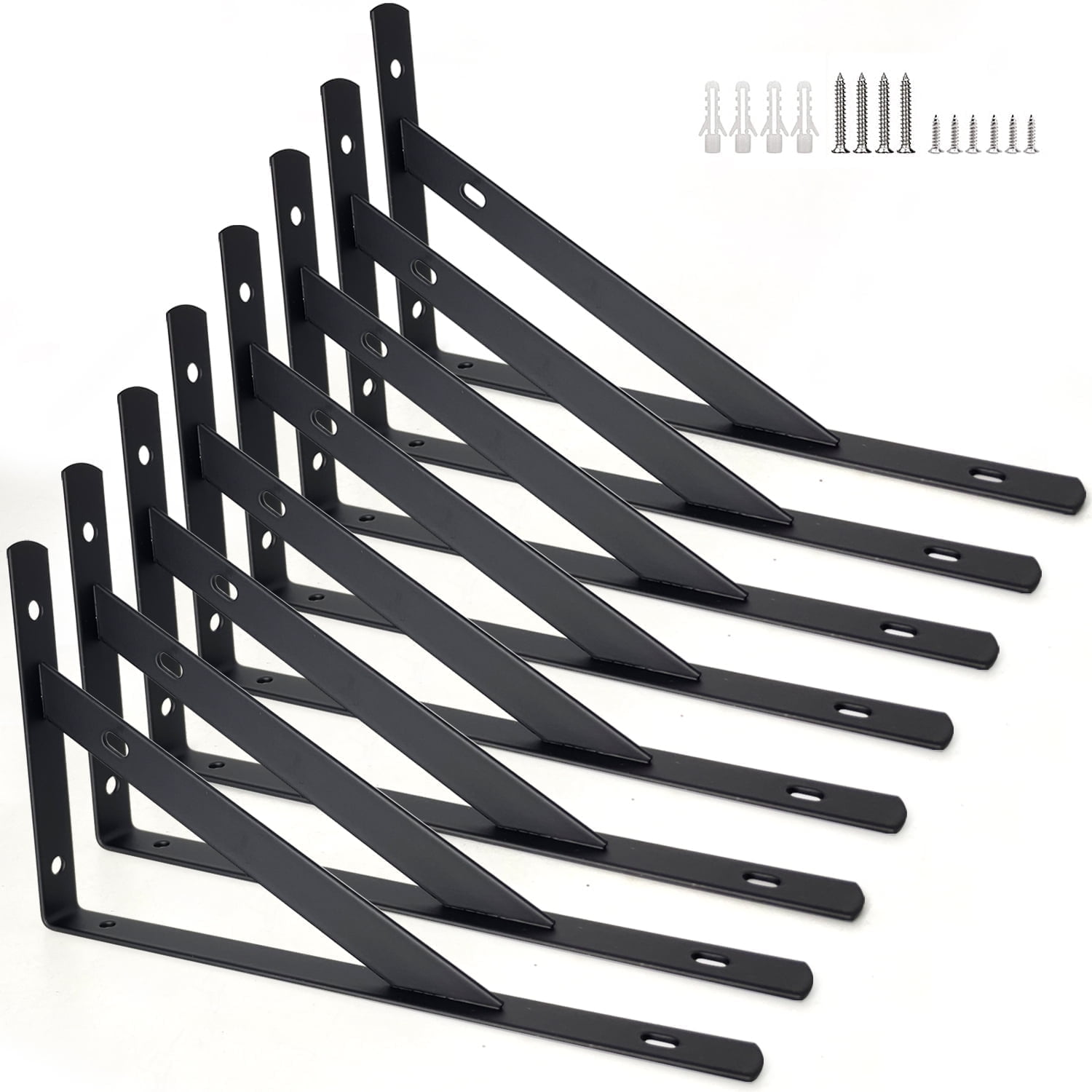 iDiskk 8-Pack Shelf Brackets 11.9x7.5 inch Wall Mount L-Shaped Shelf ...