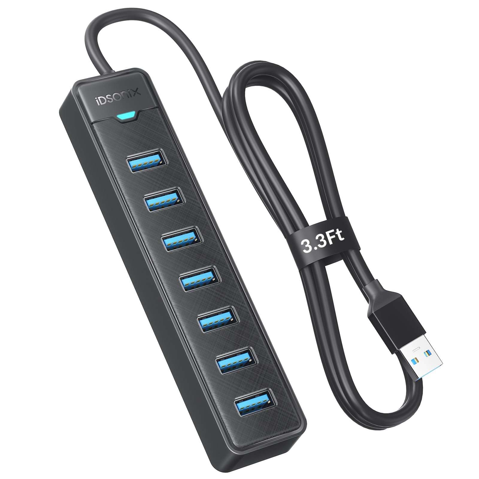 iDsonix 7 Ports USB Hub 3.0 [3.3Ft] USB Expander Hub 5Gbps USB Splitter ...