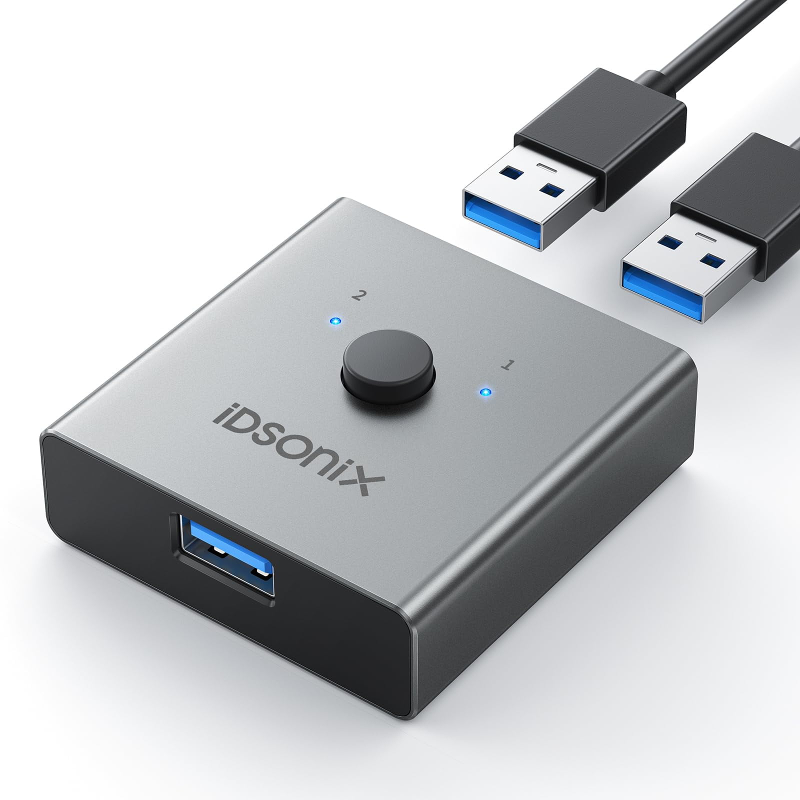 iDsonix USB 3.0 Switch SSF20 Aluminum, Bi-Directional USB in 2 Out (2 ...