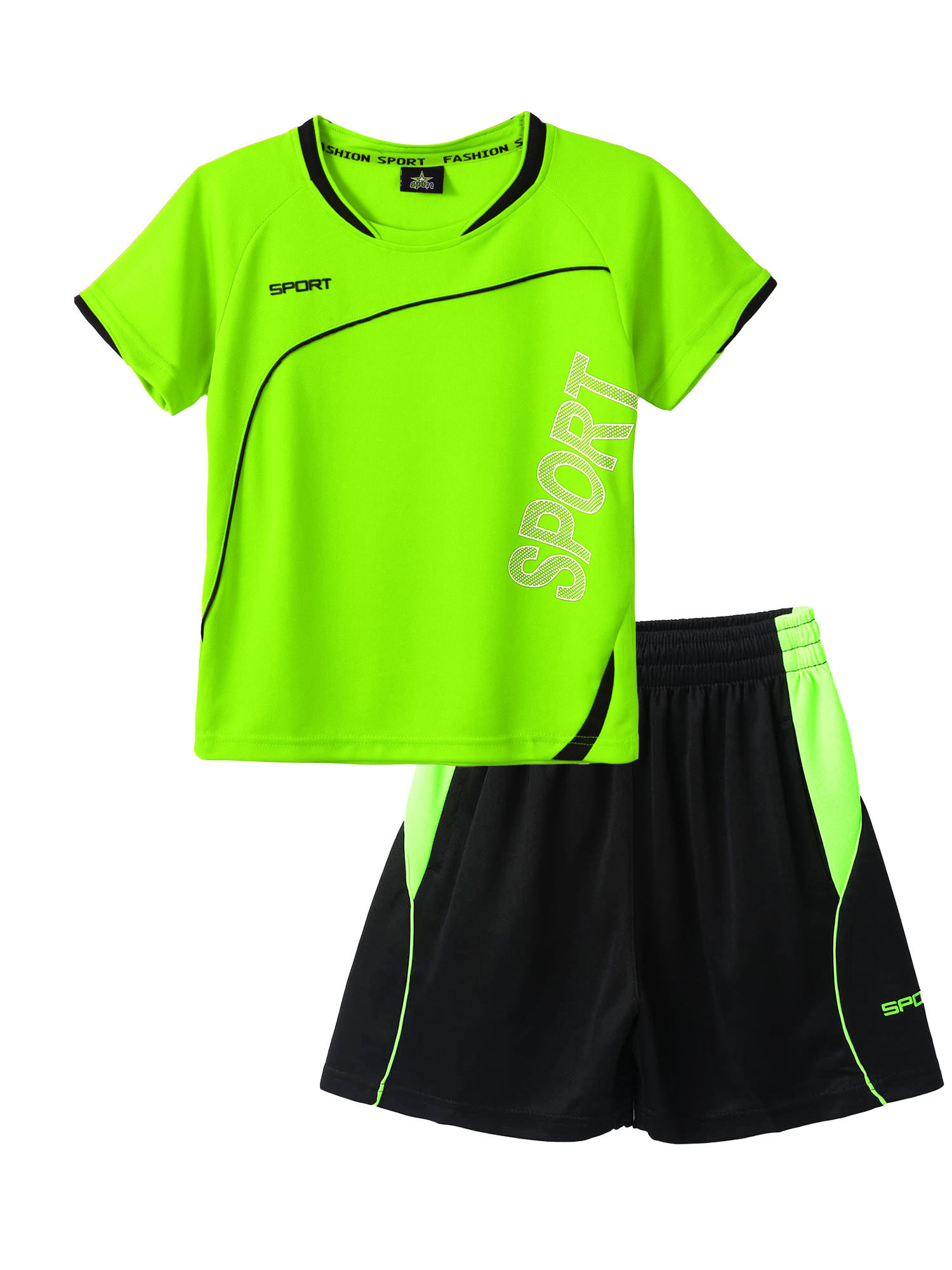iEFiEL 2Pcs Kids Boys Summer Running Exercise Sport Suit Top with ...