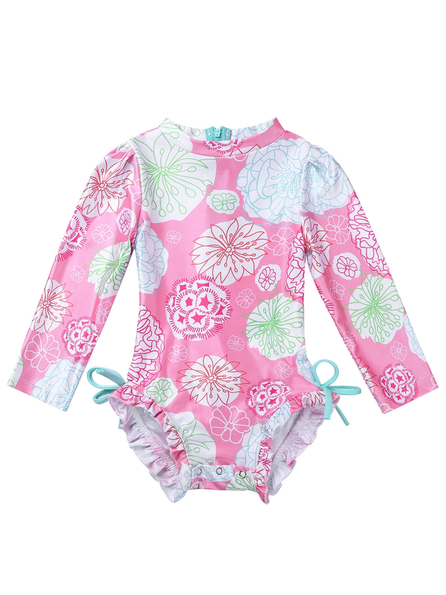 iEFiEL Baby Infant Girls Swimsuit One-piece Floral Rash Guard Bathing ...