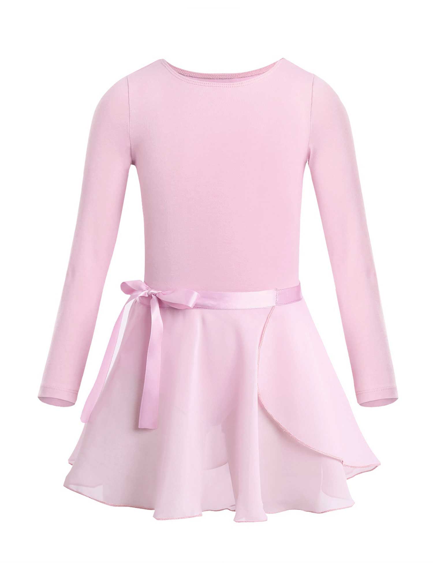 iEFiEL Girl's Long Sleeve Ballet Dance Tutu Dress Leotard Outfit with ...