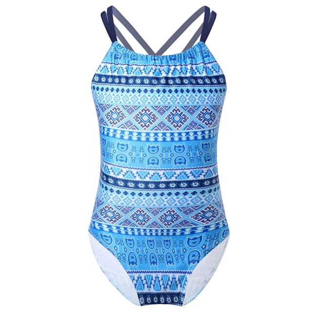 iEFiEL Girl's One-Piece Spaghetti Shoulder Straps Bohemian Beach ...