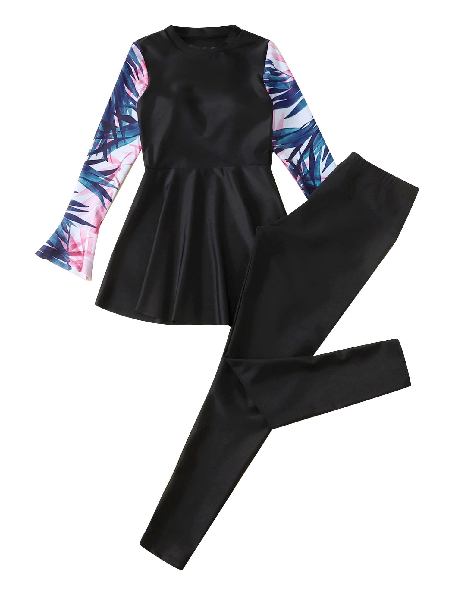 iEFiEL Girls 2Pcs Rash Guard Swimwear UV Sun Protection Beach Dress ...