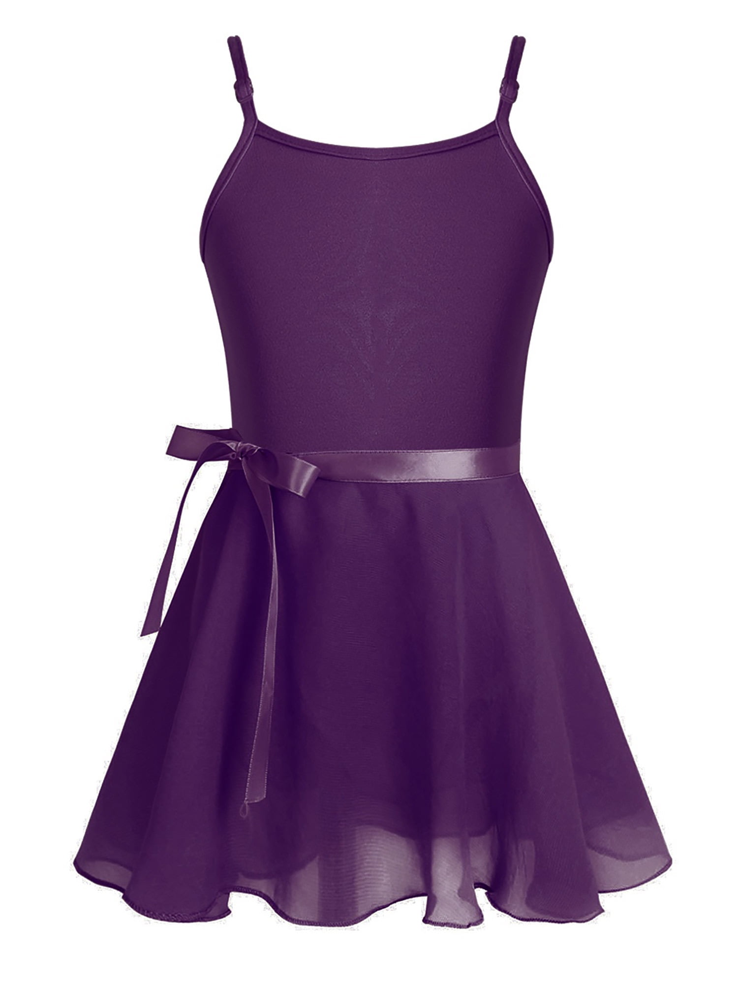 iEFiEL Girls Adjustable Shoulder Ballet Dance Gymnastics Leotard with ...