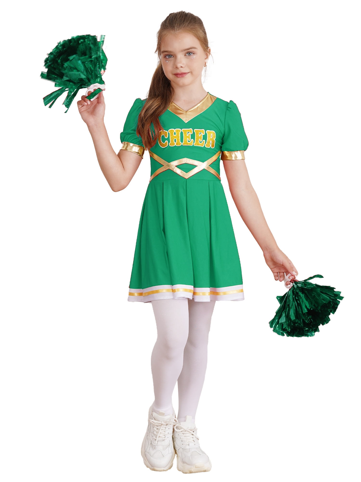 iEFiEL Girls Cheer Leader Costume Halloween Carnival Party Fancy Dress ...