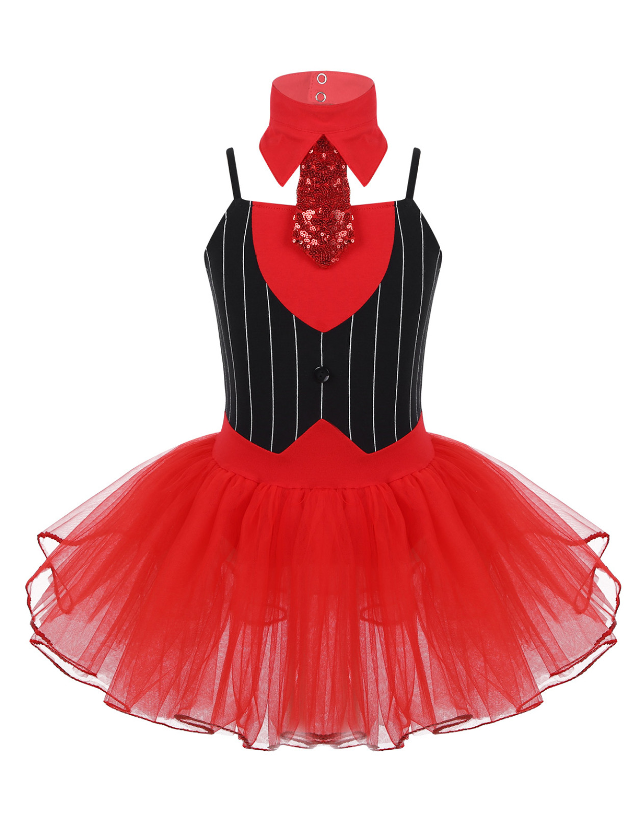 iEFiEL Girls Christmas Dance Costume Outfit Striped Bodice Ballet Dance ...