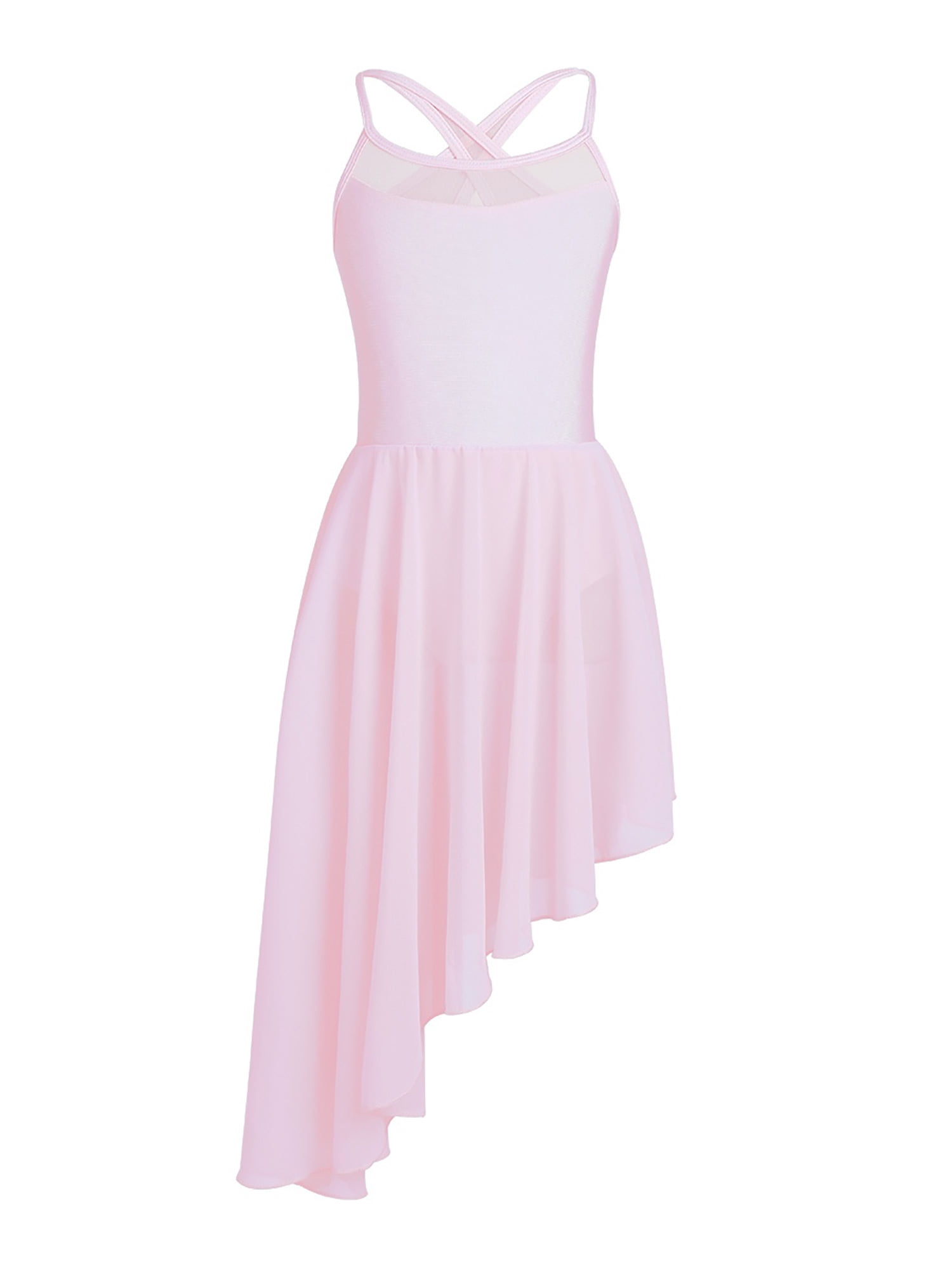 iEFiEL Girls Cross Back Ballet Dance Dress Lyrical Performance Dress ...