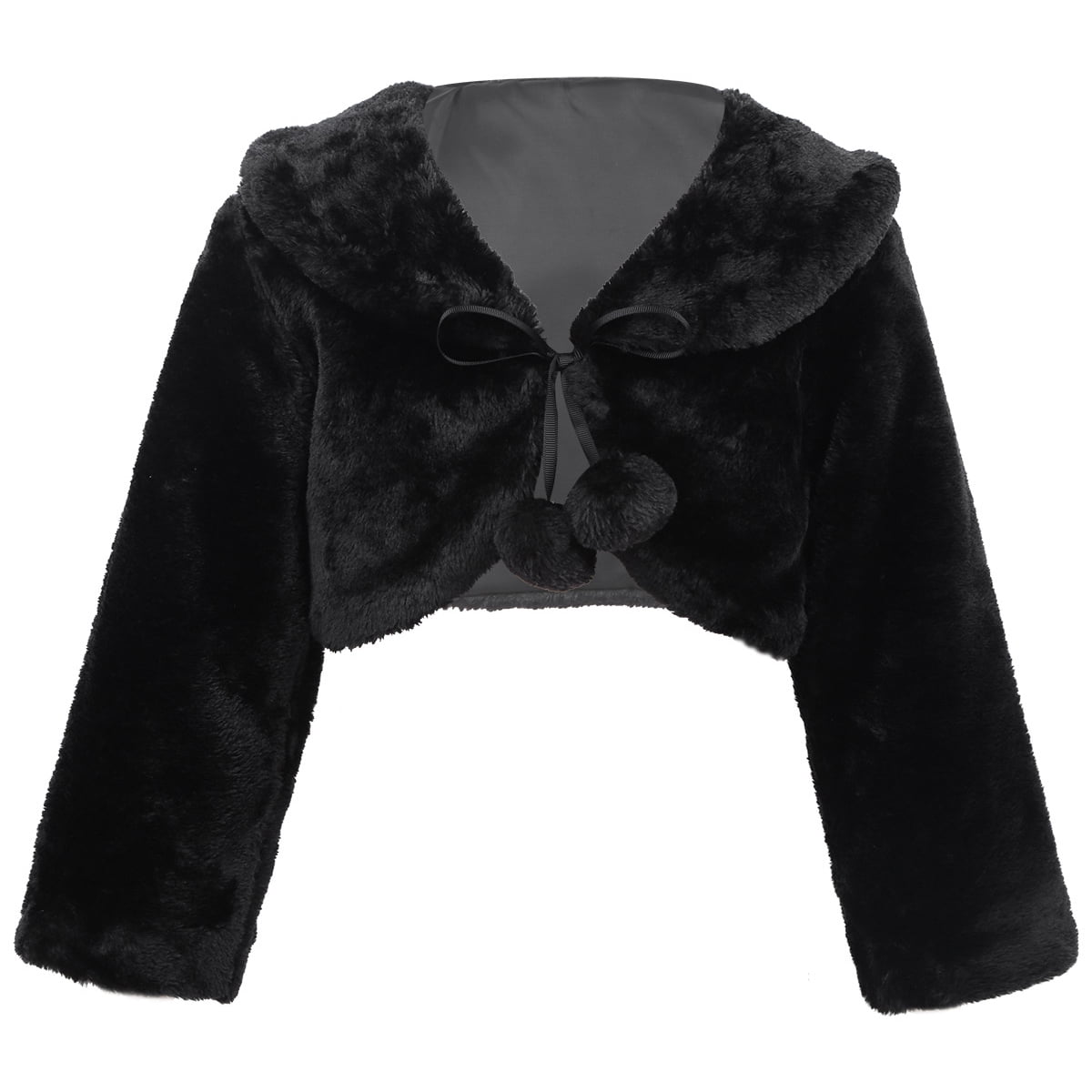 iEFiEL Girls Faux Fur Cape Bolero Shrug Flower Girls Shawl Coat Wedding ...