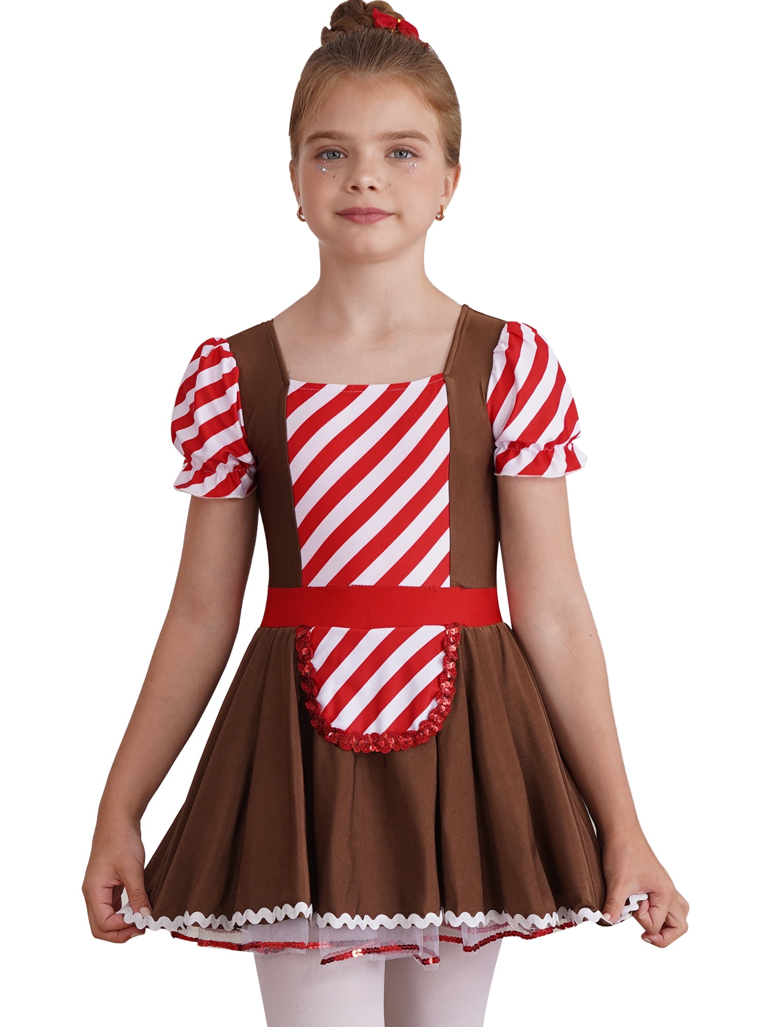 iEFiEL Kids Gingerbread Man Costume for Xmas Holiday, Girls Character ...