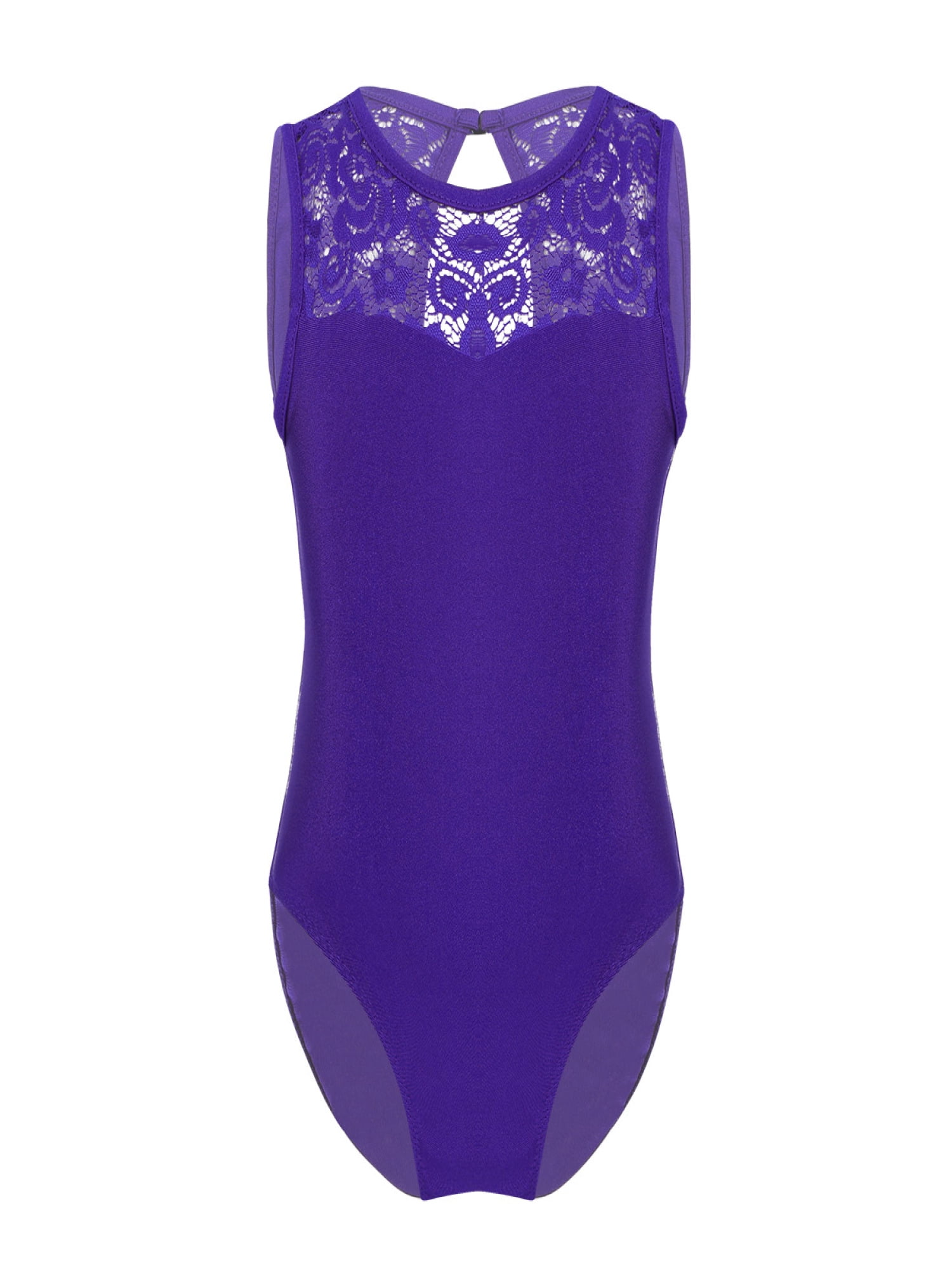 iEFiEL Girls Lace Splice Ballet Dance Leotard Cutout Back Gymnastics ...