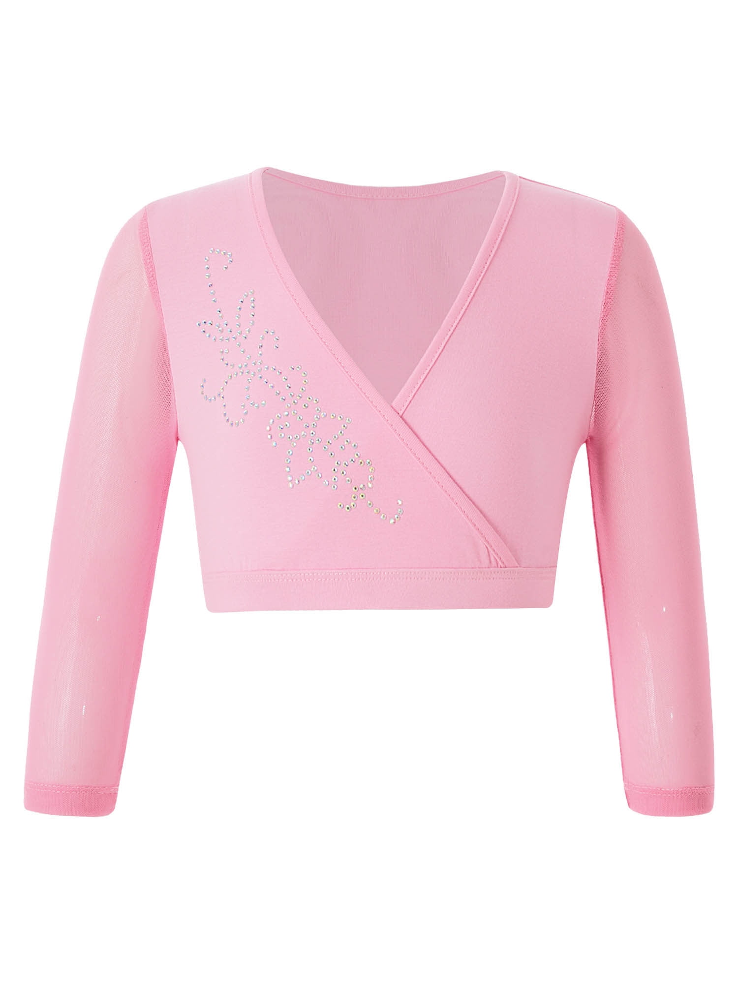 iEFiEL Girls Long Sleeve Dance Cardigan Ballerina Stage Performance ...