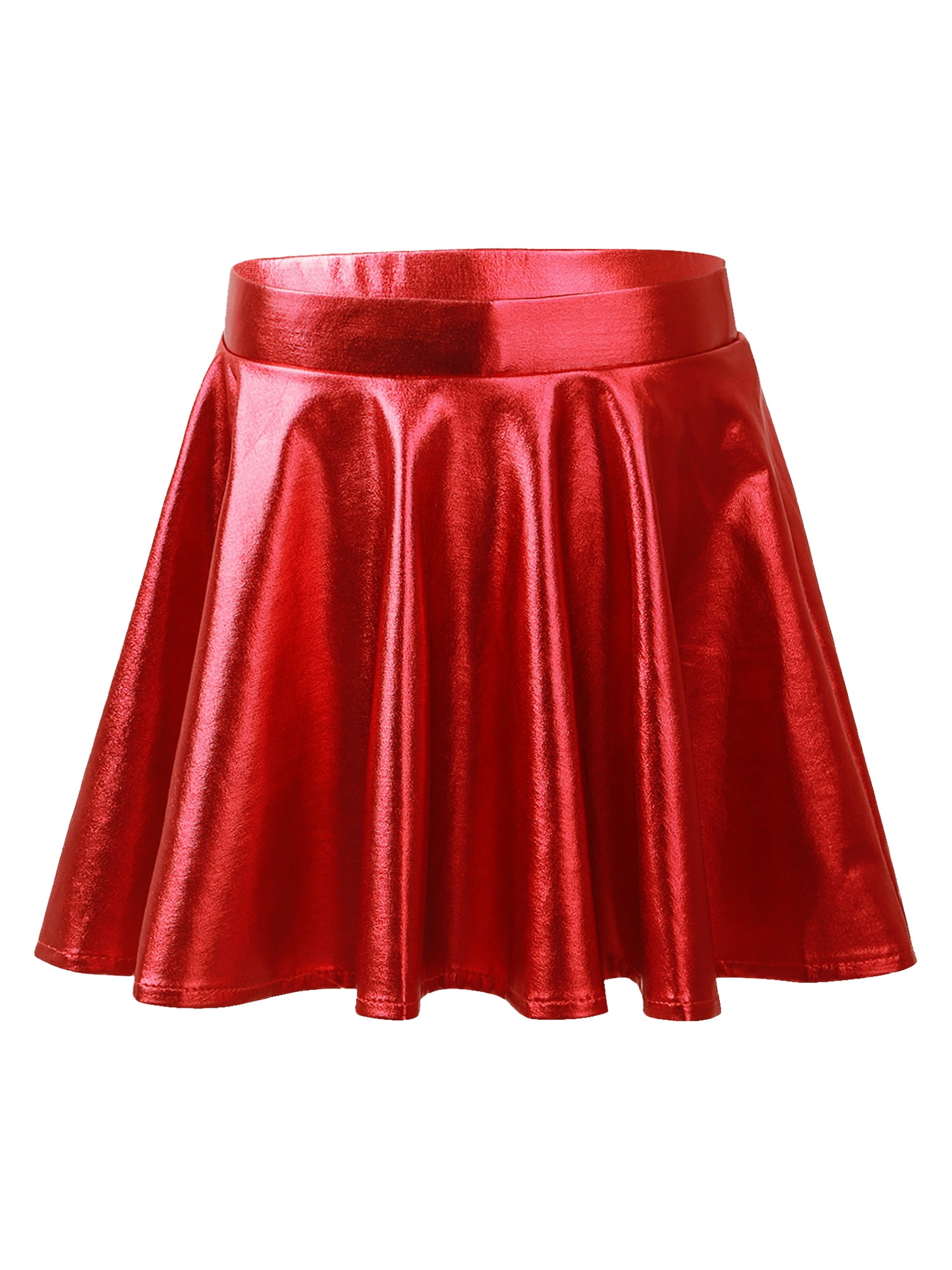 iEFiEL Girls Metallic Pleated Mini Skirts Ballet Tutu Skirts 70s Rave ...