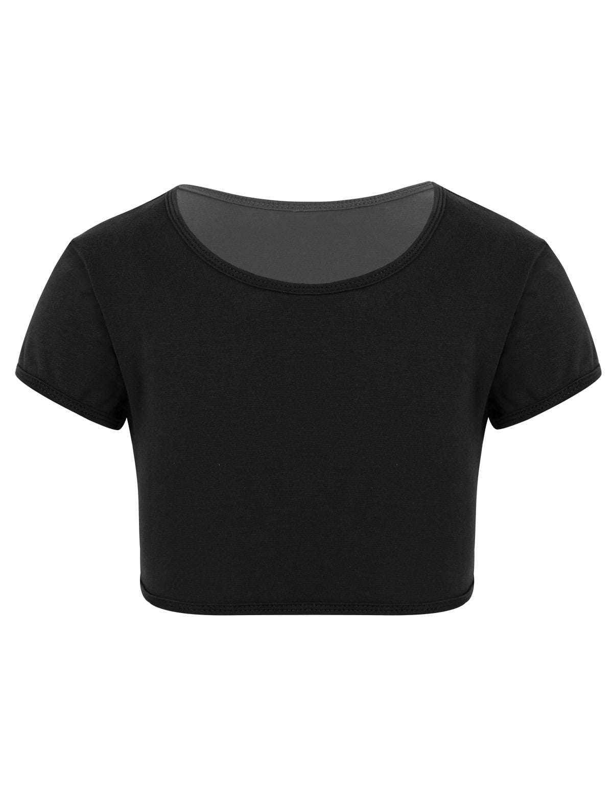 Iefiel Girls Mock Neck Crop Top Athletic Jazz Hip Hop Dance Tops T