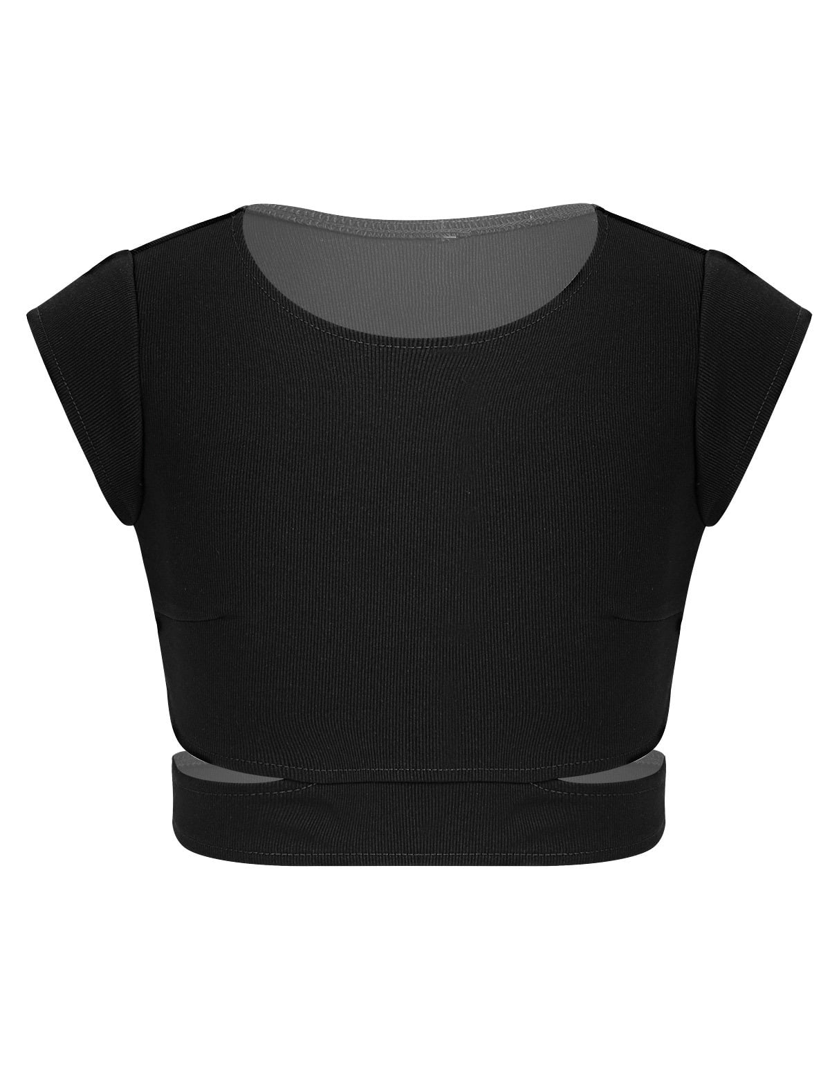Iefiel Girls Mock Neck Crop Top Athletic Jazz Hip Hop Dance Tops T