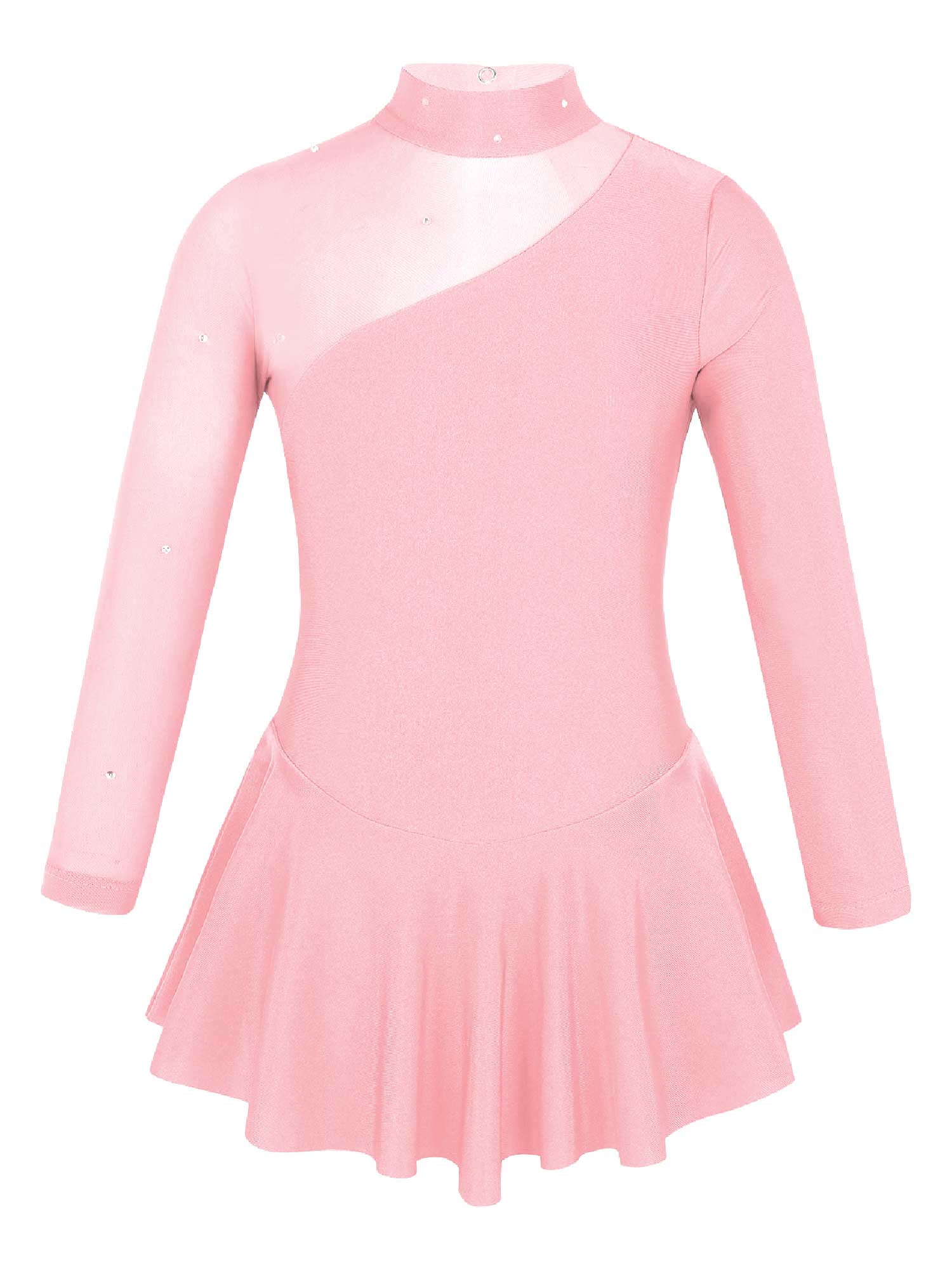 iEFiEL Girls Figure Ice Skating Dress Long Sleeve Ballet Tutu Dress ...