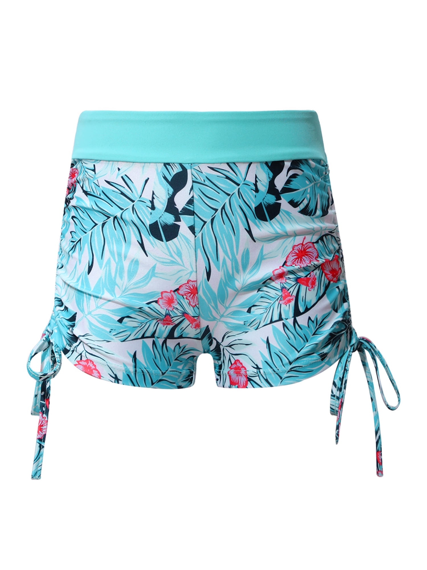 iEFiEL Girls Print Swim Shorts Side Drawstring Boyshorts Tankini ...