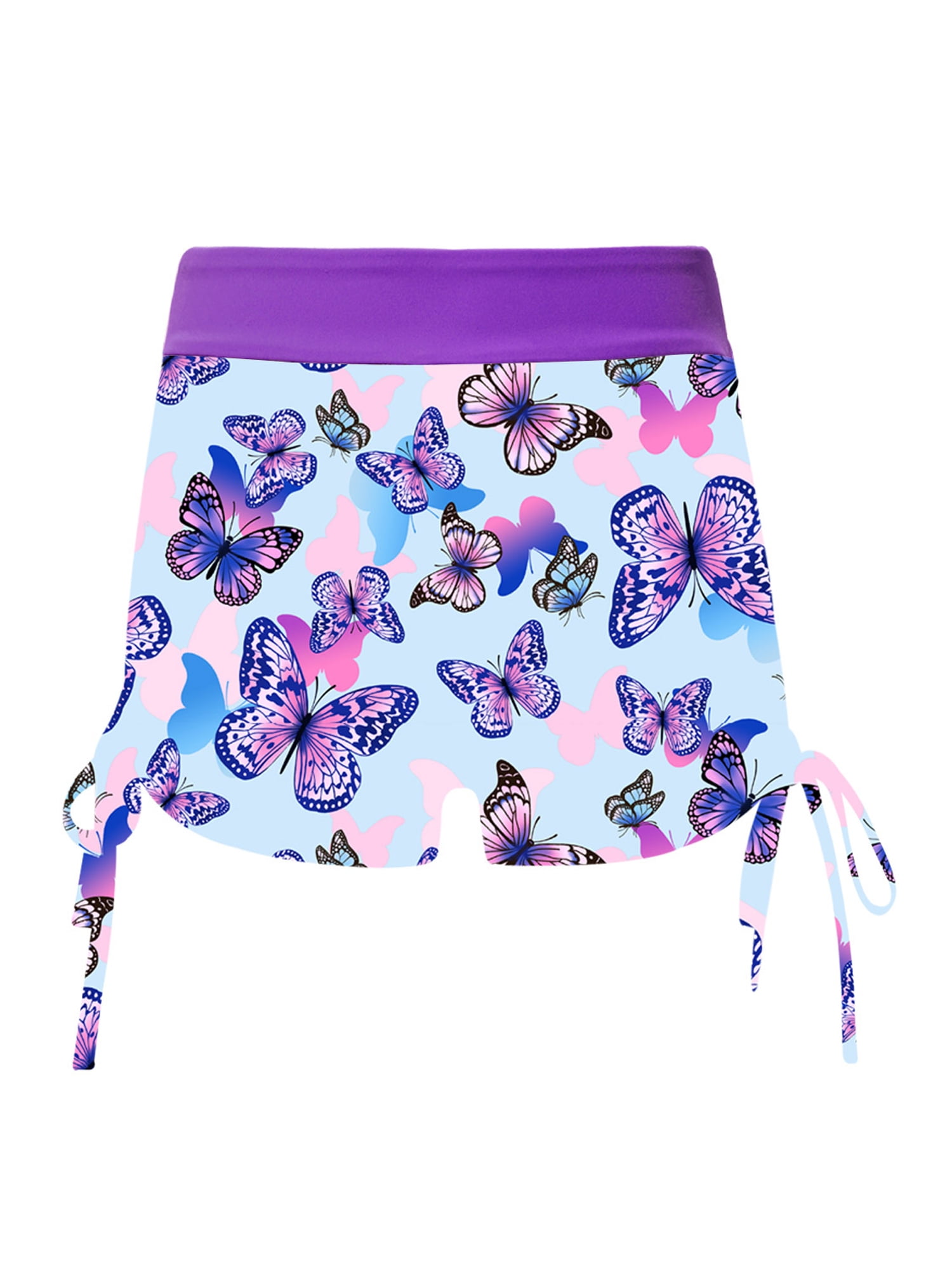 iEFiEL Girls Print Swim Shorts Side Drawstring Boyshorts Tankini ...