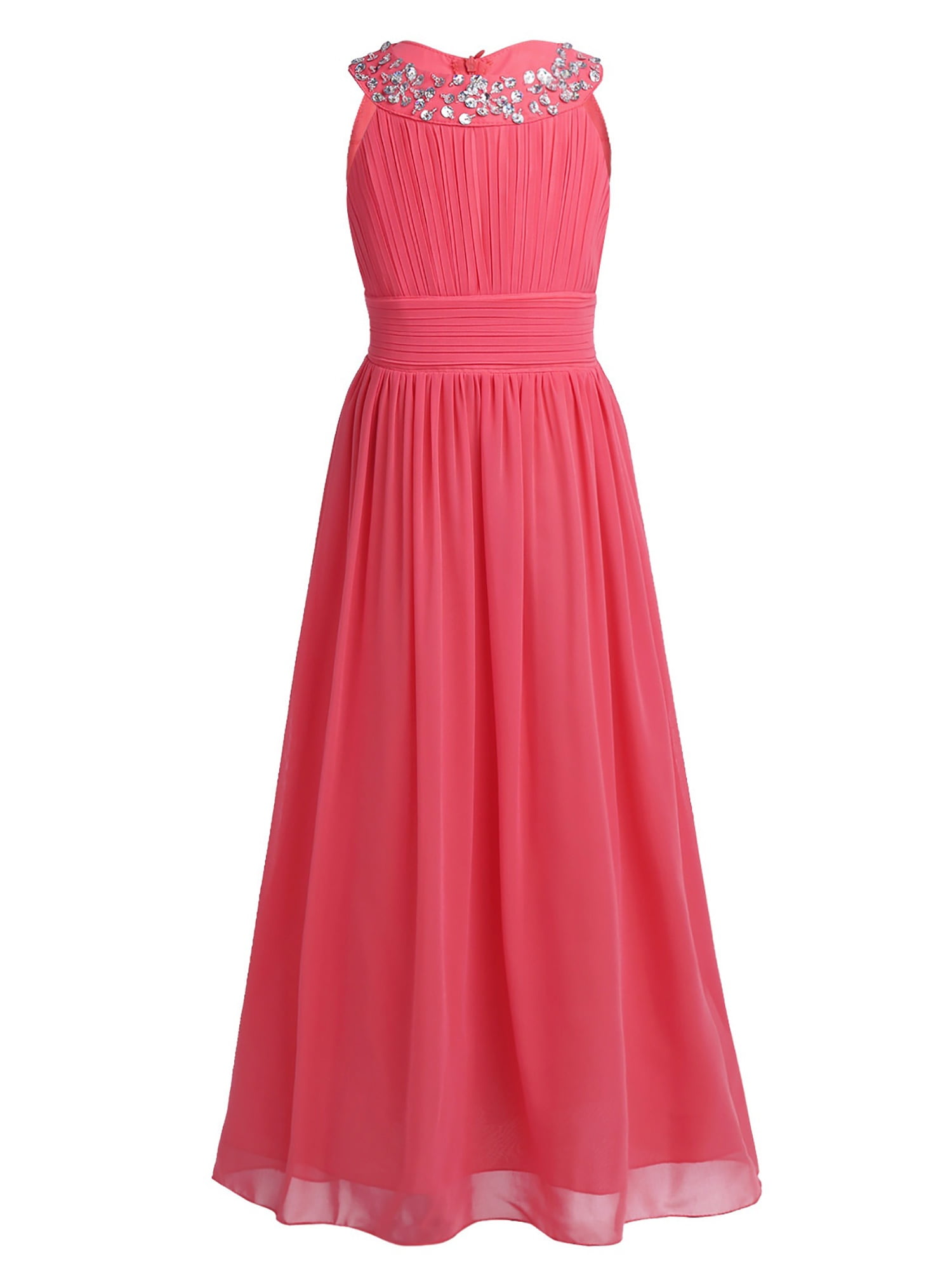 iEFiEL Girls Rhinestone Accent Wedding Bridesmaid Pageant Birthday ...