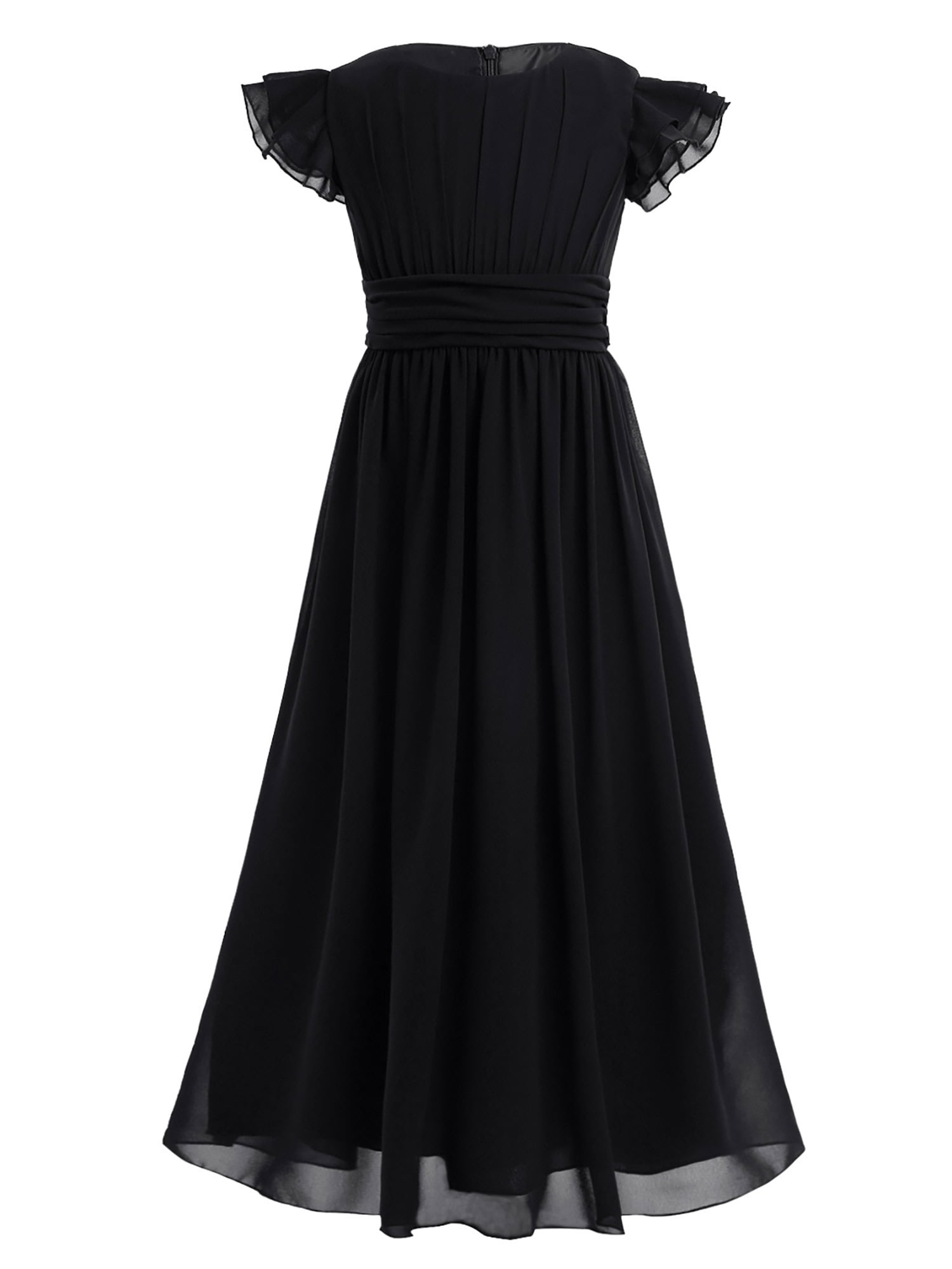 iEFiEL Girls Ruffles Bridesmaid Prom Gown Party Long Flower Girl Dress ...
