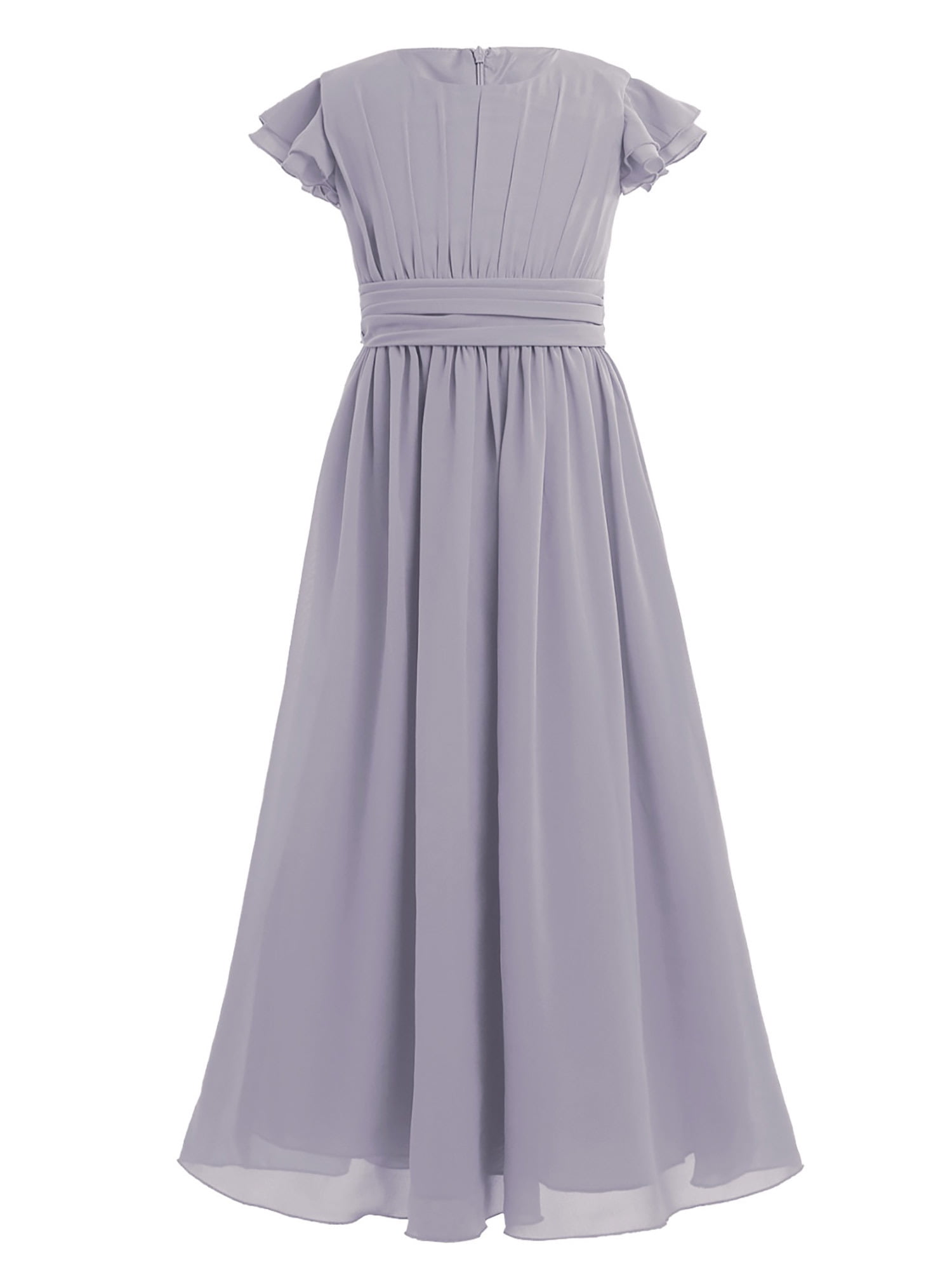 iEFiEL Girls Ruffles Bridesmaid Prom Gown Party Long Flower Girl Dress ...