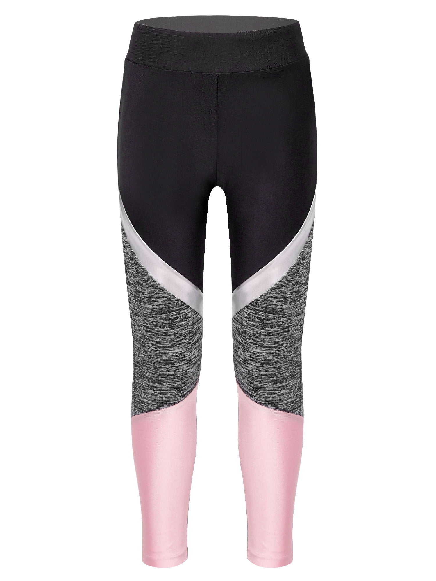 iEFiEL Girls Stretchy Sports Leggings Contrast Color Dance Running ...