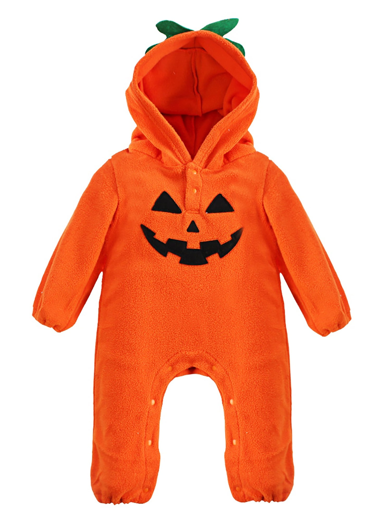 iEFiEL Infant Baby Girls Halloween Costume Pumpkin Bat Hooded Romper Outfit,Sizes 3-18M ...