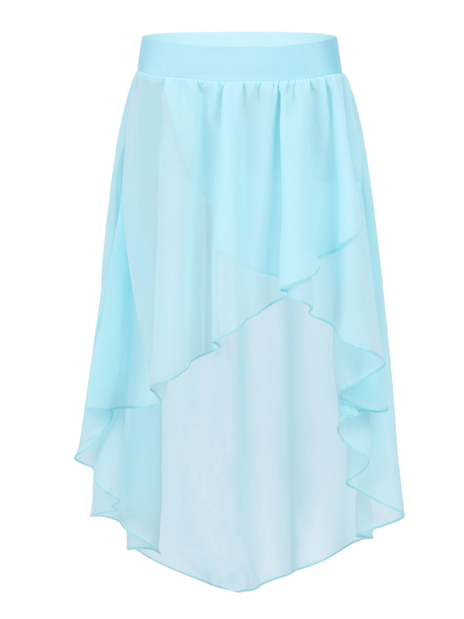 iEFiEL Kids Big Girls High Low Chiffon Dance Skirt Pull On Skirt Light ...