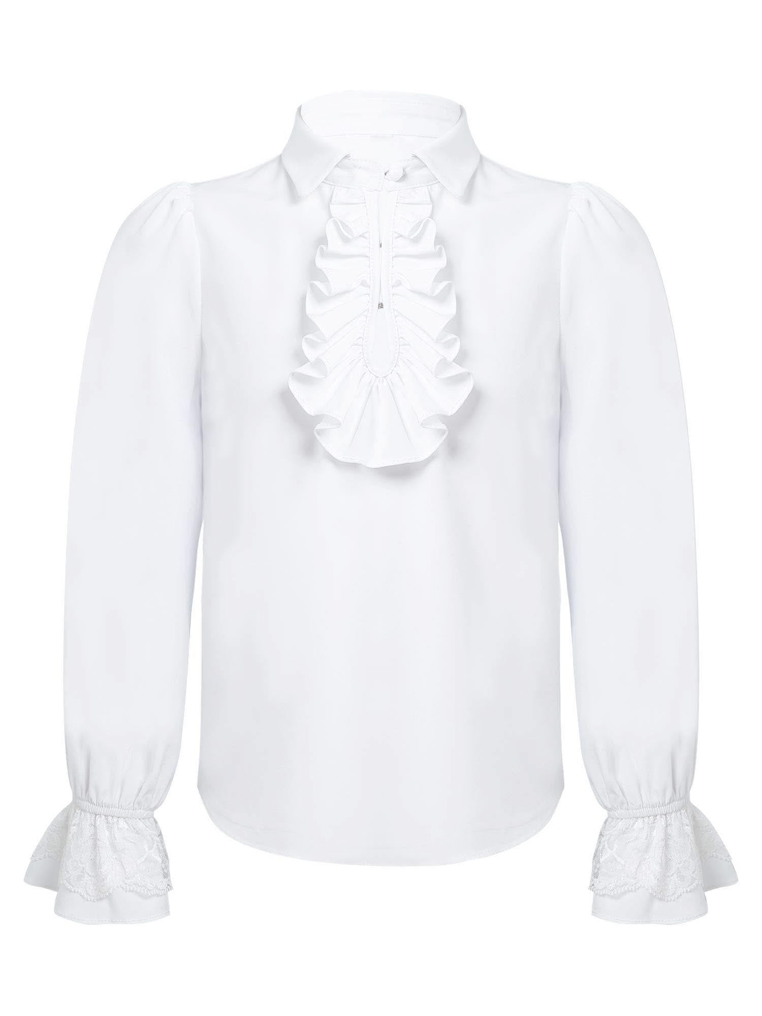 iEFiEL Kids Boys Ruffled Victorian Shirt Tops Vintage Medieval ...