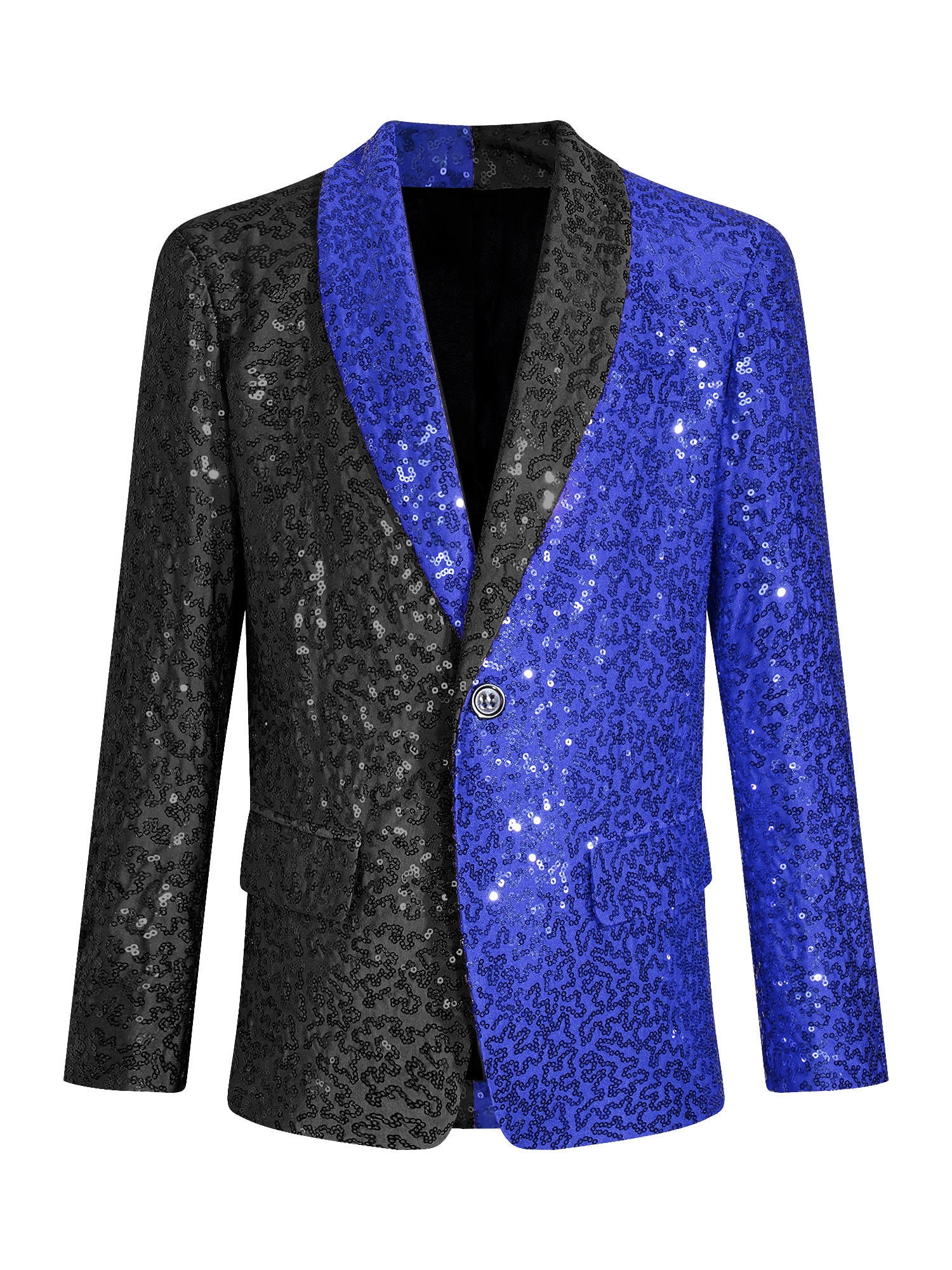 iEFiEL Kids Boys Shiny Sequins Suit Jacket Blazer One Button Gentleman ...