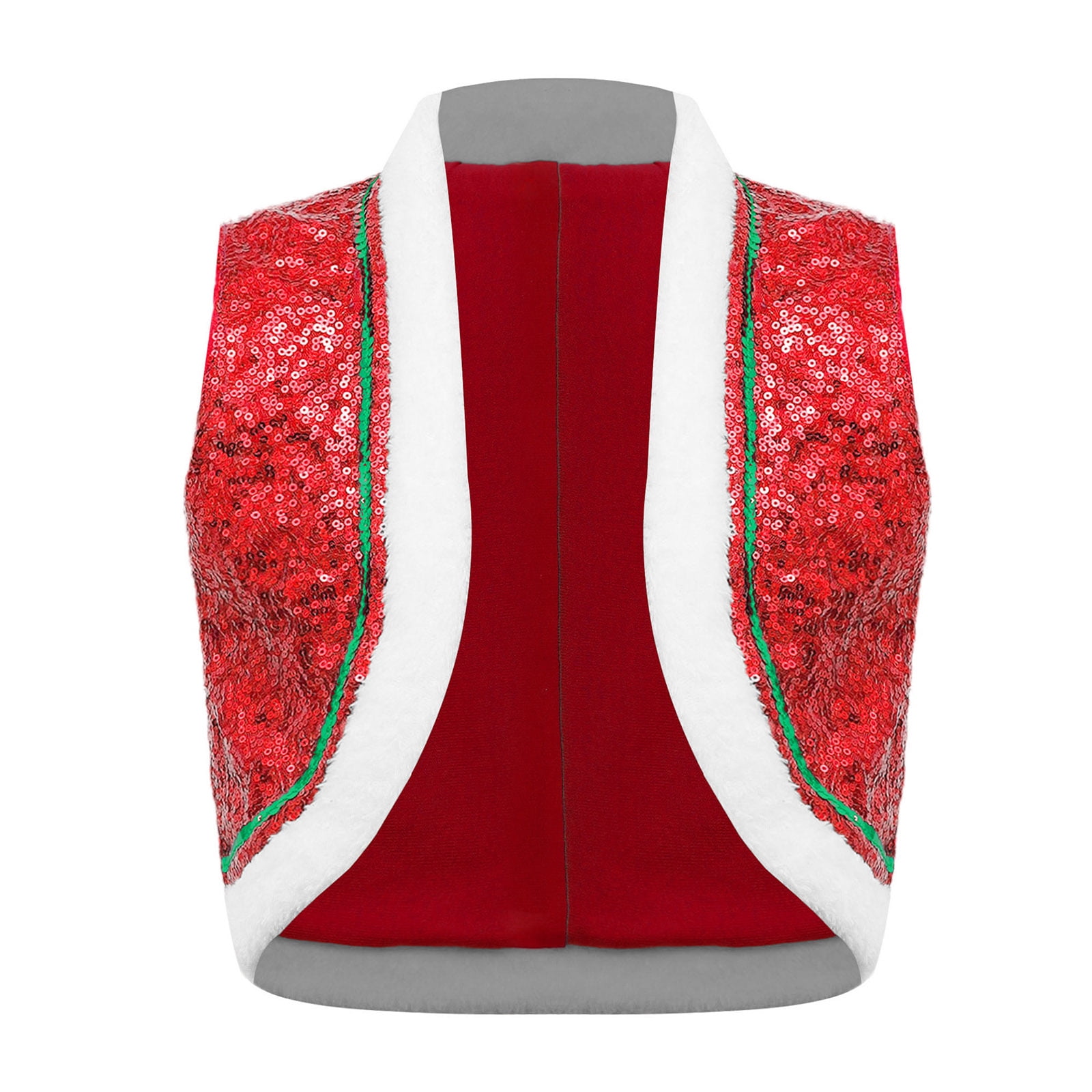 iEFiEL Kids Christmas Waistcoat Top Sleeveless Santa Elf Vest Dance ...