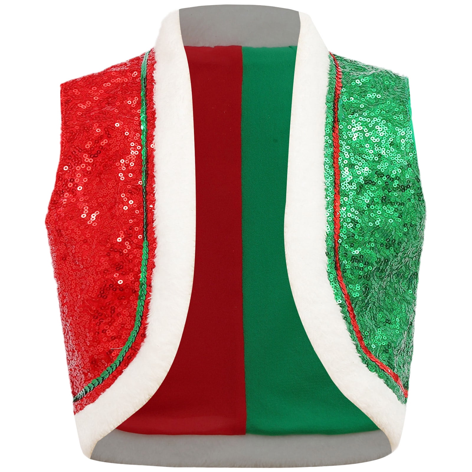 iEFiEL Kids Christmas Waistcoat Top Sleeveless Santa Elf Vest Dance ...