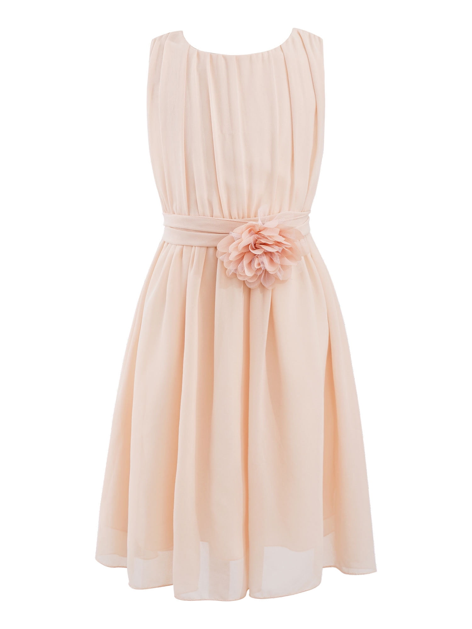 iEFiEL Kids Flower Girls Chiffon Dress Ruched Neckline Ball Gown ...