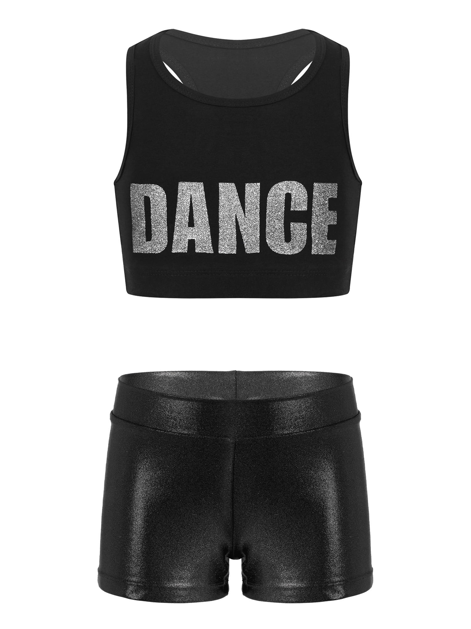 iEFiEL Kids Girls 2 Pieces Sports Active Set Gymnastics Crop Top with ...