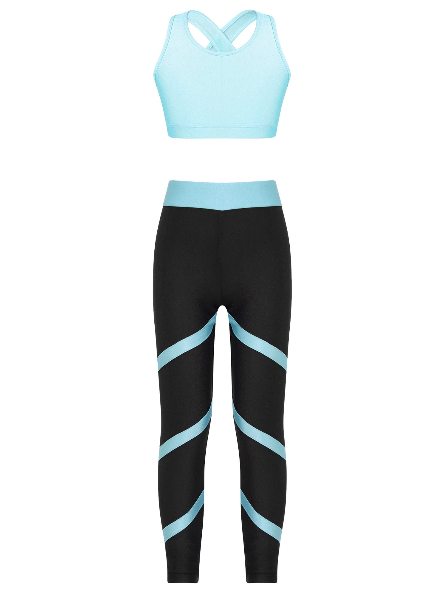iEFiEL Kids Girls 2Pcs Sports Outfit Sleeveless Crop Top with Leggings ...
