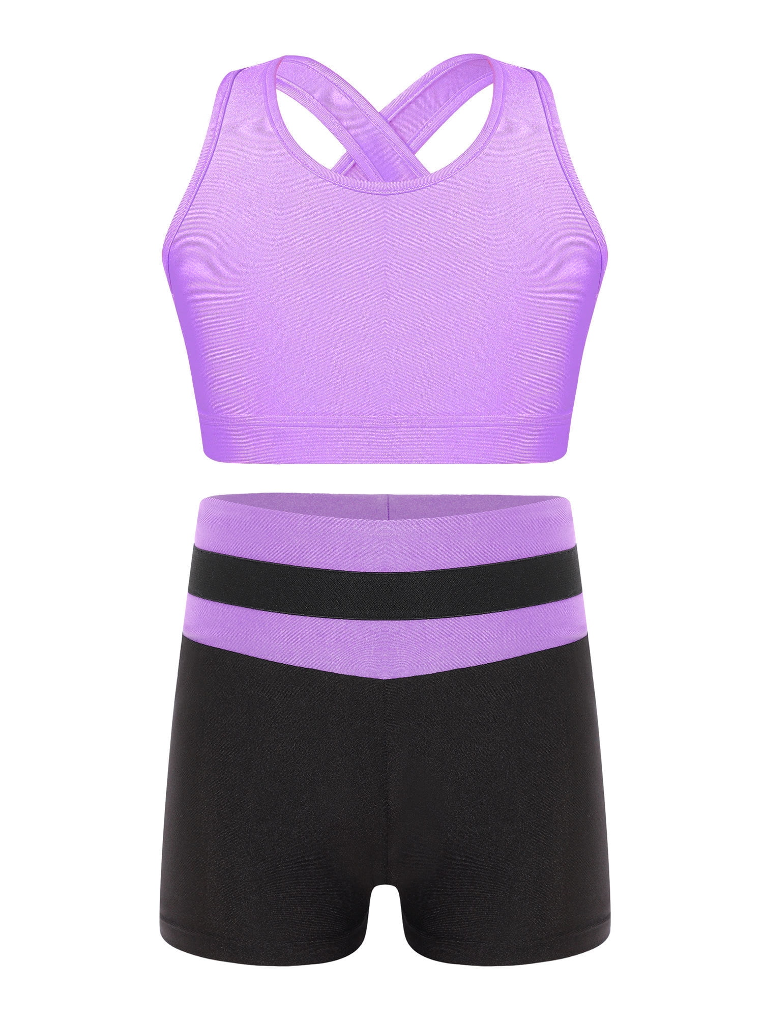 iEFiEL Kids Girls Athletic Outfit Tank Top with Bottoms Set for Ballet ...